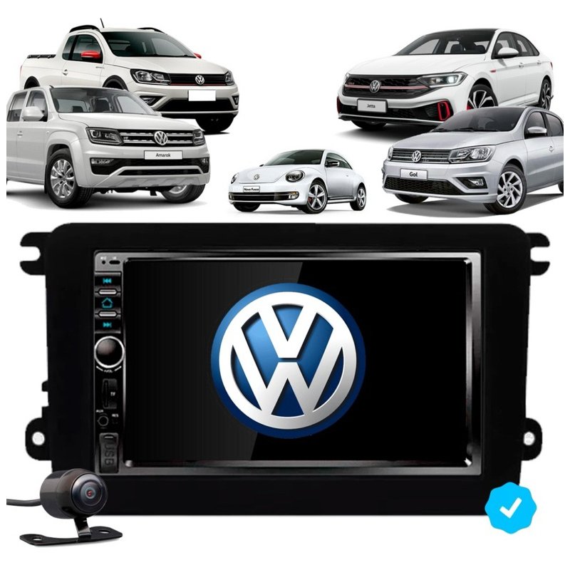 Mp5 Central Multimidia Moldura 2 Din Gol Saveiro Voyage G7 G8 Jetta Amarok + Camera | Shopee Brasil