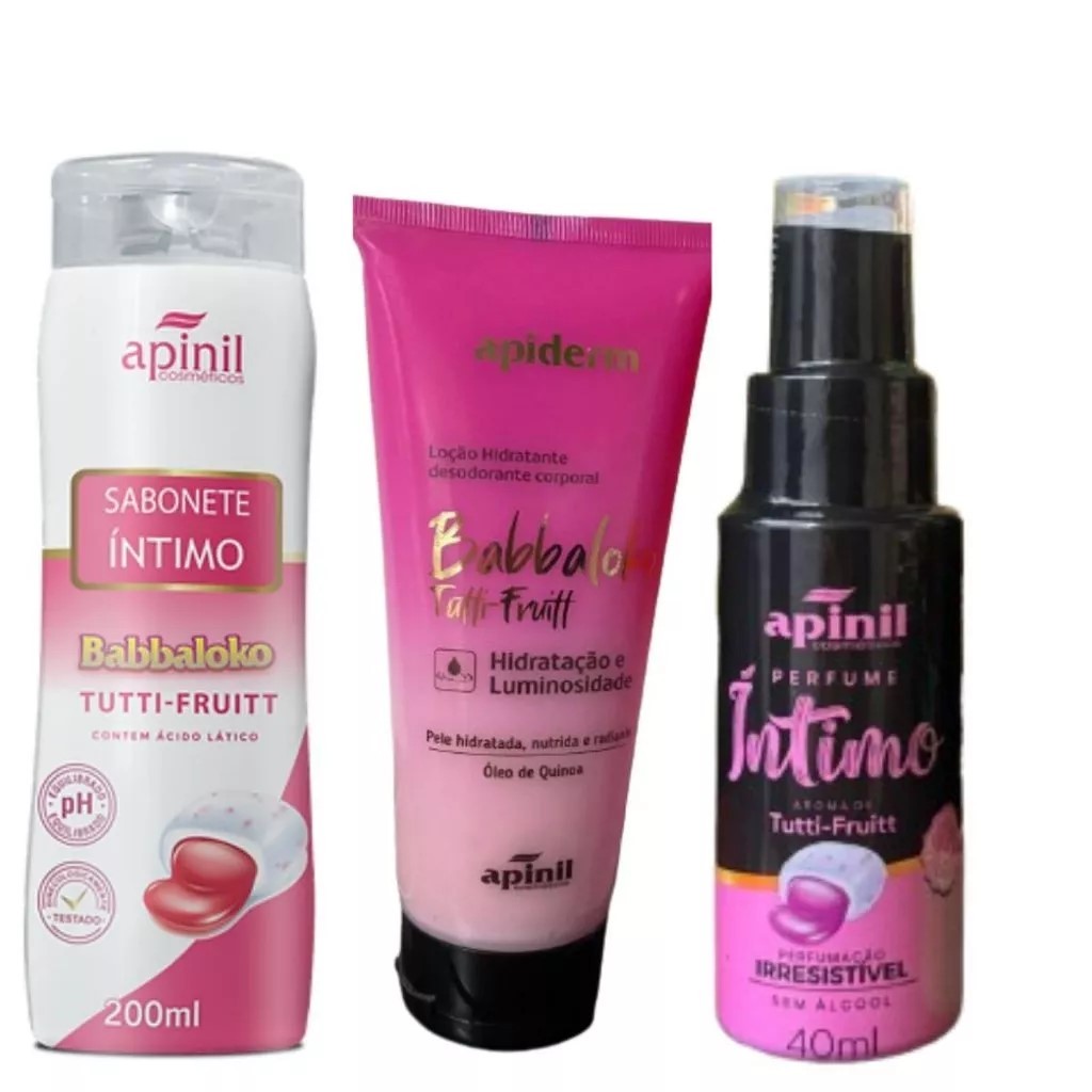 Sabonete intimo, Perfume íntimo beijavel e e Hidratante Babaloko Tutti ...
