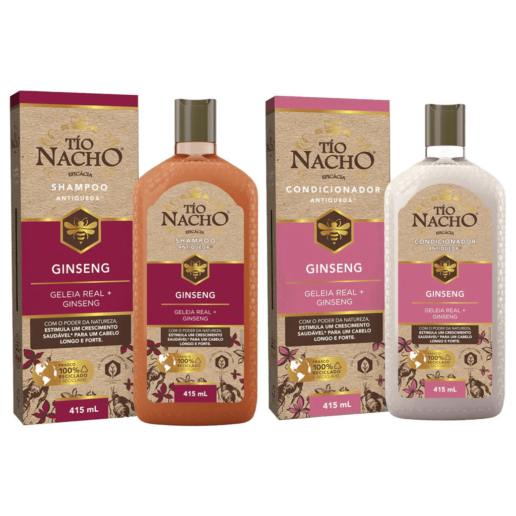 Kit Tio Nacho Ginseng Shampoo 415ml + Condicionador 415ml | Shopee Brasil