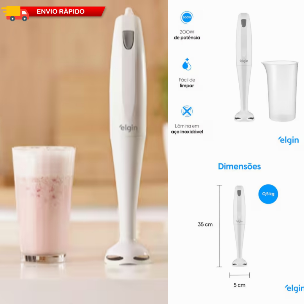 Mixer Mix10 com Copo 200W - Branco - 220V Elgin | Shopee Brasil