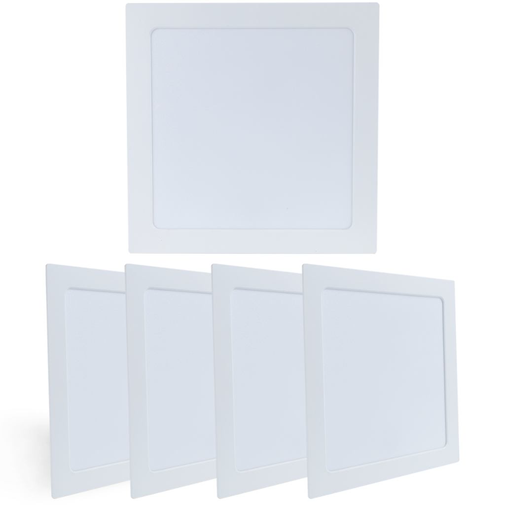 Kit 5 Painel Plafon LED Embutir Quadrado 18W Branco Frio 6500K Bivolt | Shopee Brasil