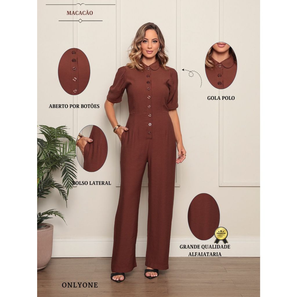 MACAÇÃO FEMININO ELEGANTE MANGA CURTA MARANTE COM FORRO MARROM ...