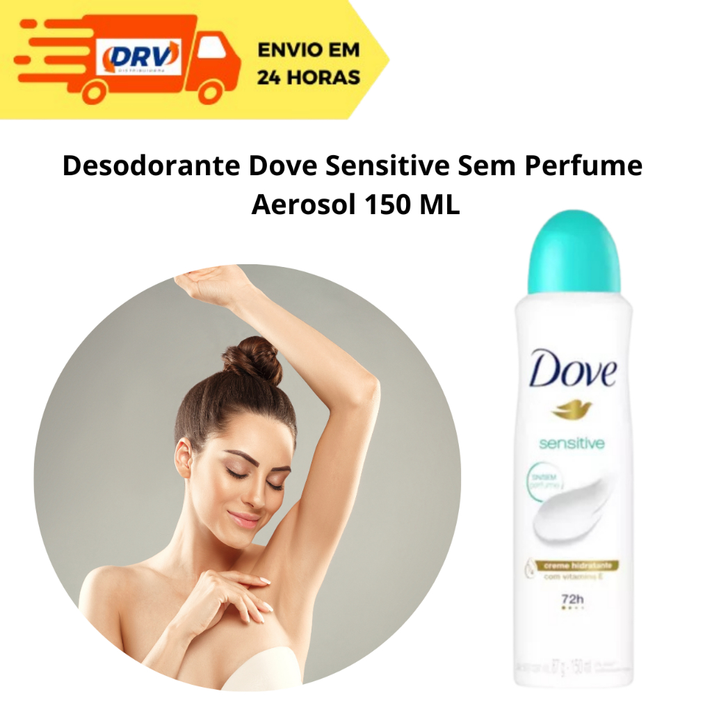Desodorante Dove Sensitive Sem Perfume Aerosol 150 ML - Dove - Sem ...