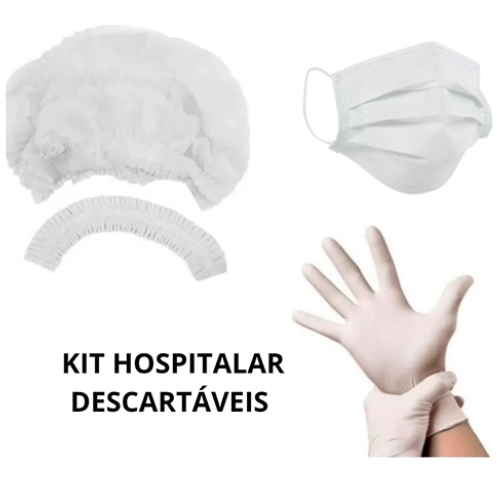 Kit Hospitalar Descartável com Luva Touca e Máscara | Shopee Brasil