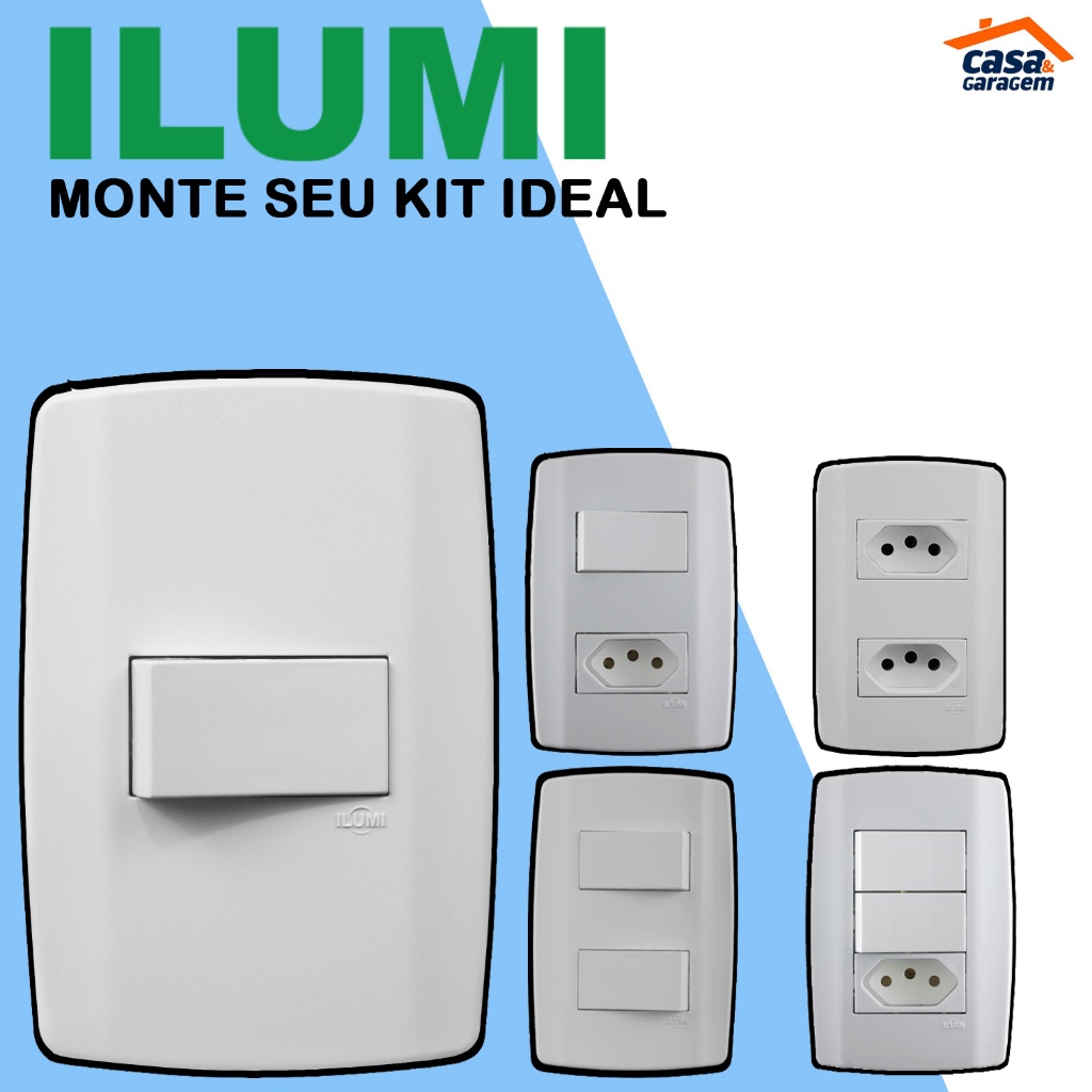 Interruptores Tomadas da Linha Slim - Ilumi | Shopee Brasil