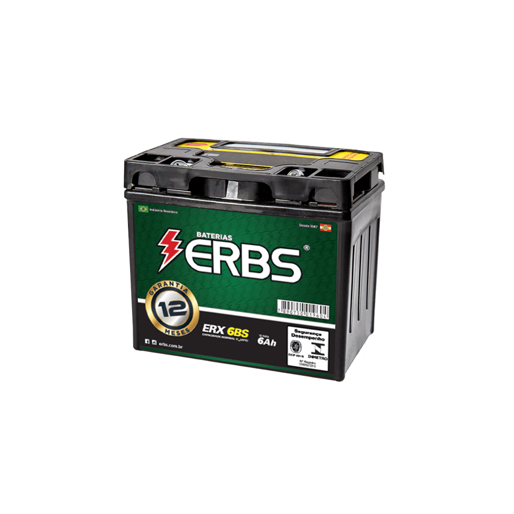Bateria Moto Erbs 6 amperes / Erx-6bs | Shopee Brasil