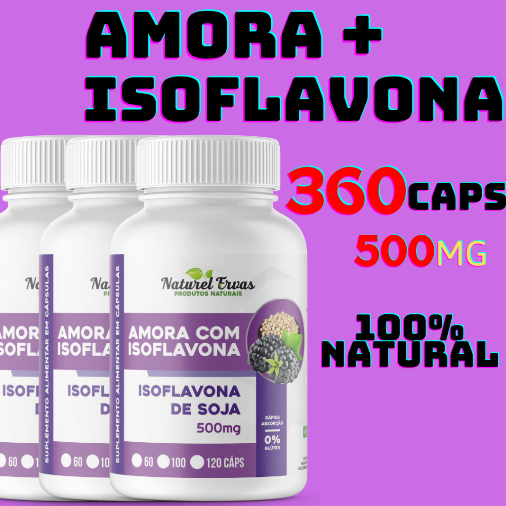Amora Com Isoflavona 120 500mg cápsulas por pote | Shopee Brasil