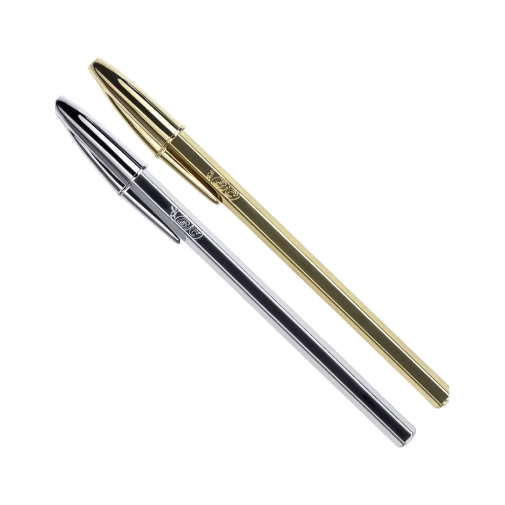 Kit Caneta Cristal Celebration com Prata e Dourada - Bic | Shopee Brasil