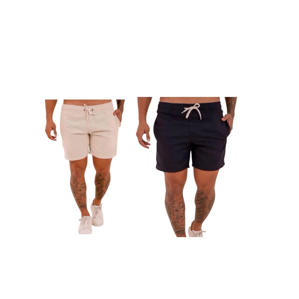 Short Mauricinho Linho Masculino Basico Premium | Shopee Brasil