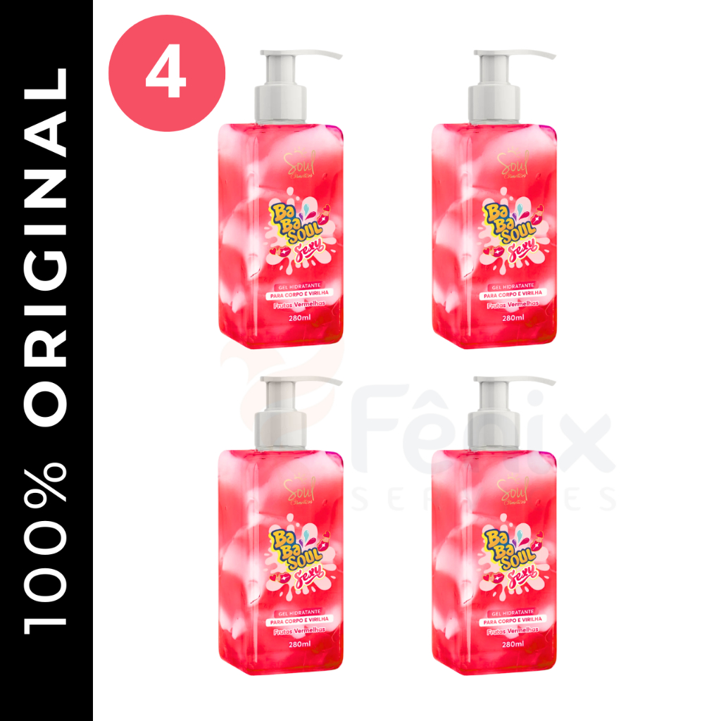 Gel Hidratante Beijável Babasoul Frutas Vermelhas Kit | Corpo e Virilha Perfumados e Macios ...