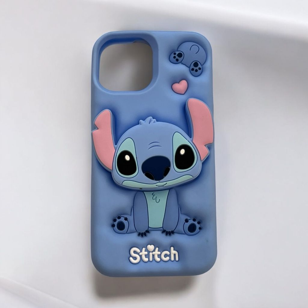 Capa, case, capinha stitch 3d iphone 11/12/13/14/15 pro Max de silicone ...