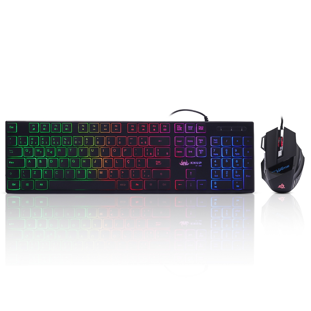 Kit Teclado Gamer Semi Mecânico + Mouse Profissional 2400dpi Led Rgb ...