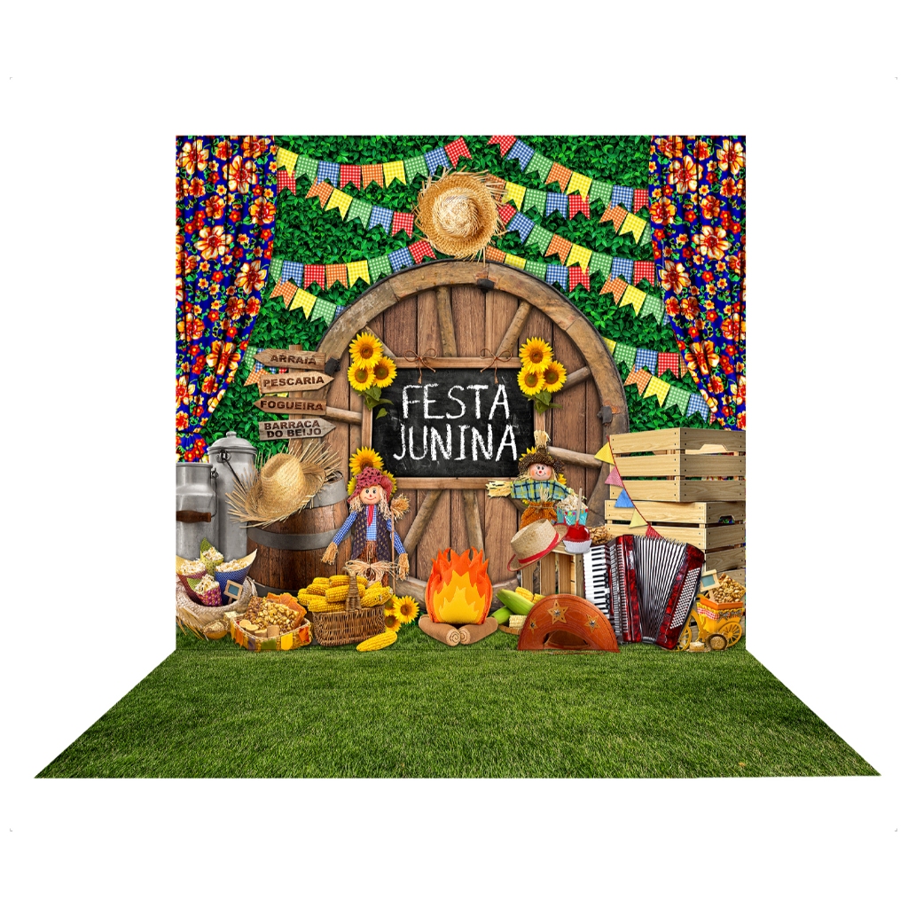 Painel Retangular Grande Fotográfico Chão em Tecido Sublimado Festa ...