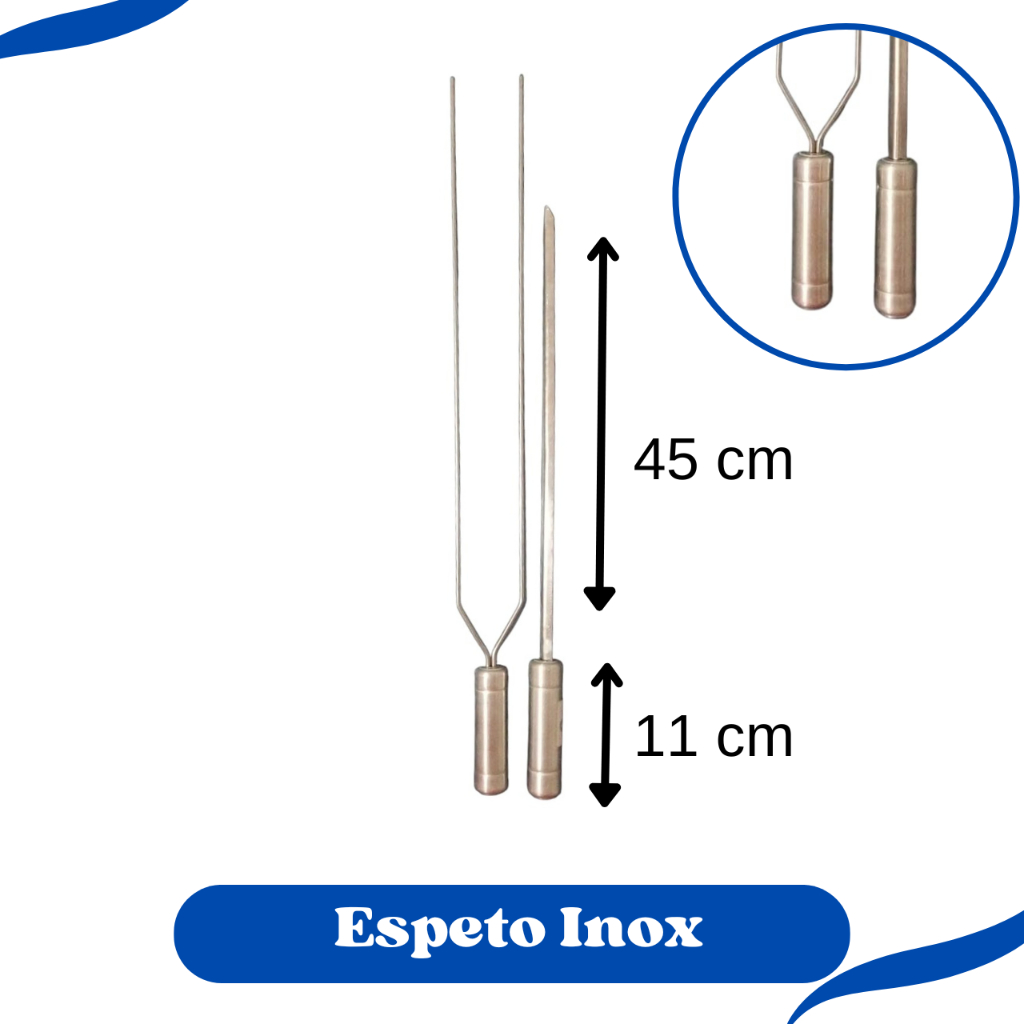 Kit Espeto Churrasco Profissional Reforçado Em Inox Alta Qualidade ...