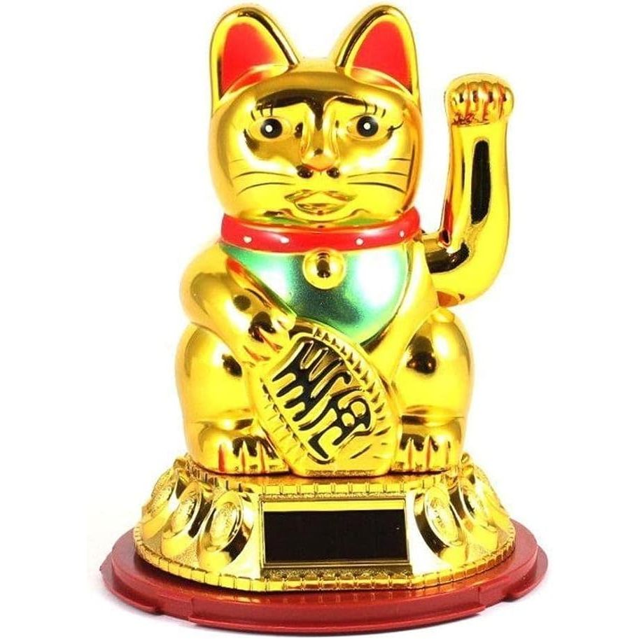 Gatinho Da Sorte Chinês 9 CM Gato Manekineko Movido A Luz Solar Cor ...