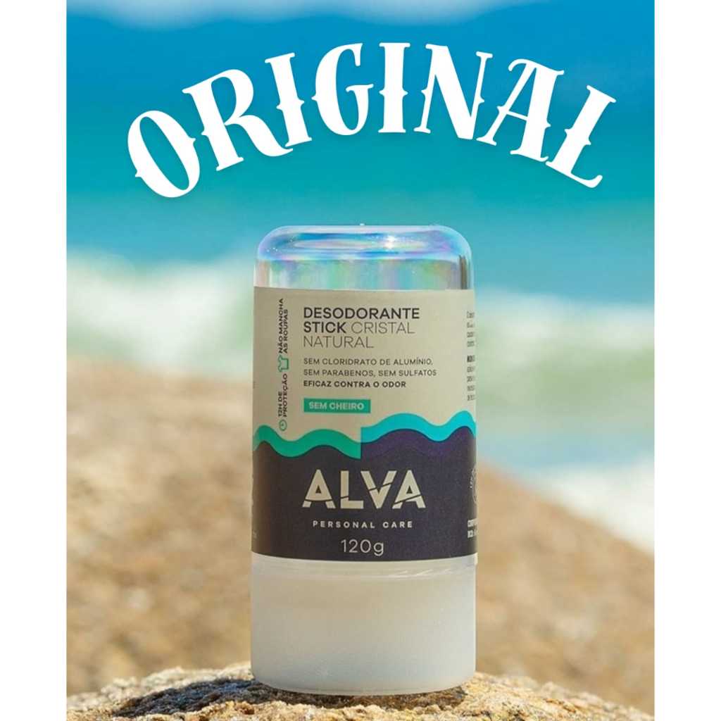 Desodorante Cristal Stick Vegano Alva 120g | Shopee Brasil