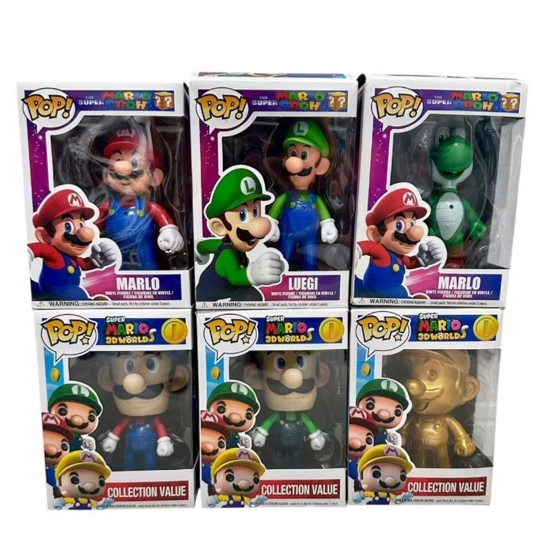 Boneco Colecionavel Tipo Funko Pop Super Mario Bros - Mario - Luigi ...