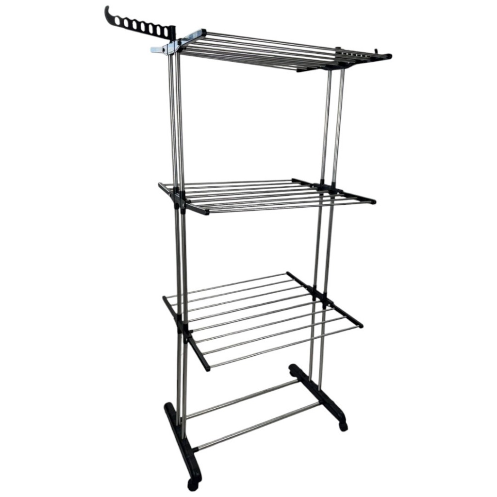 Varal Em Inox De Chão - 3 Três Andares Retrátil com Rodinhas - Deko ...