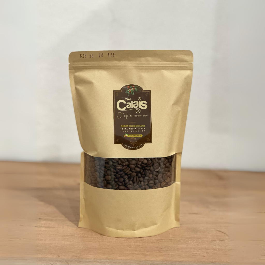 Café Calais em grão 100% Arábica - Torra média clara - 500g | Shopee Brasil