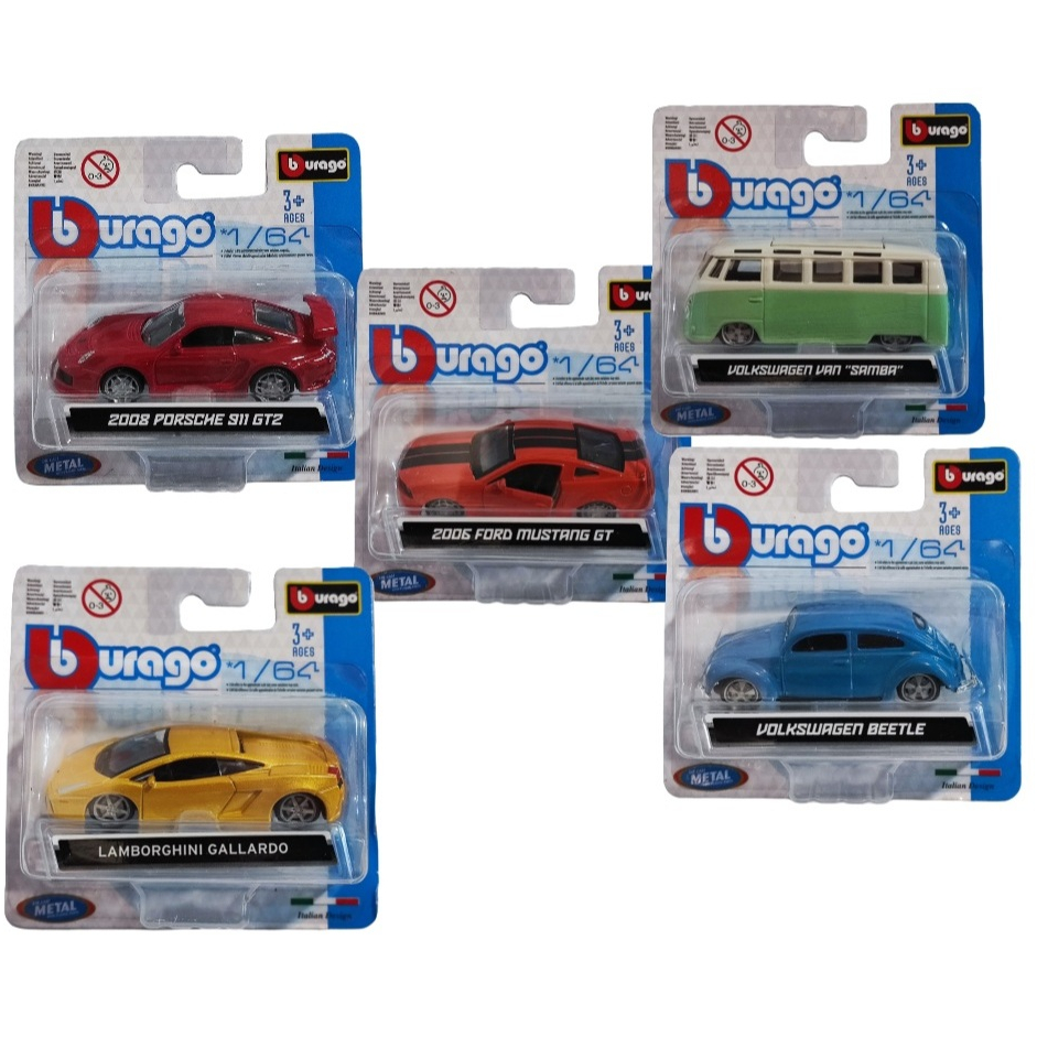 Miniatura Burago 1/64 - ESCOLHA O SEU!!! - Nissan, Porsche, Kombi ...