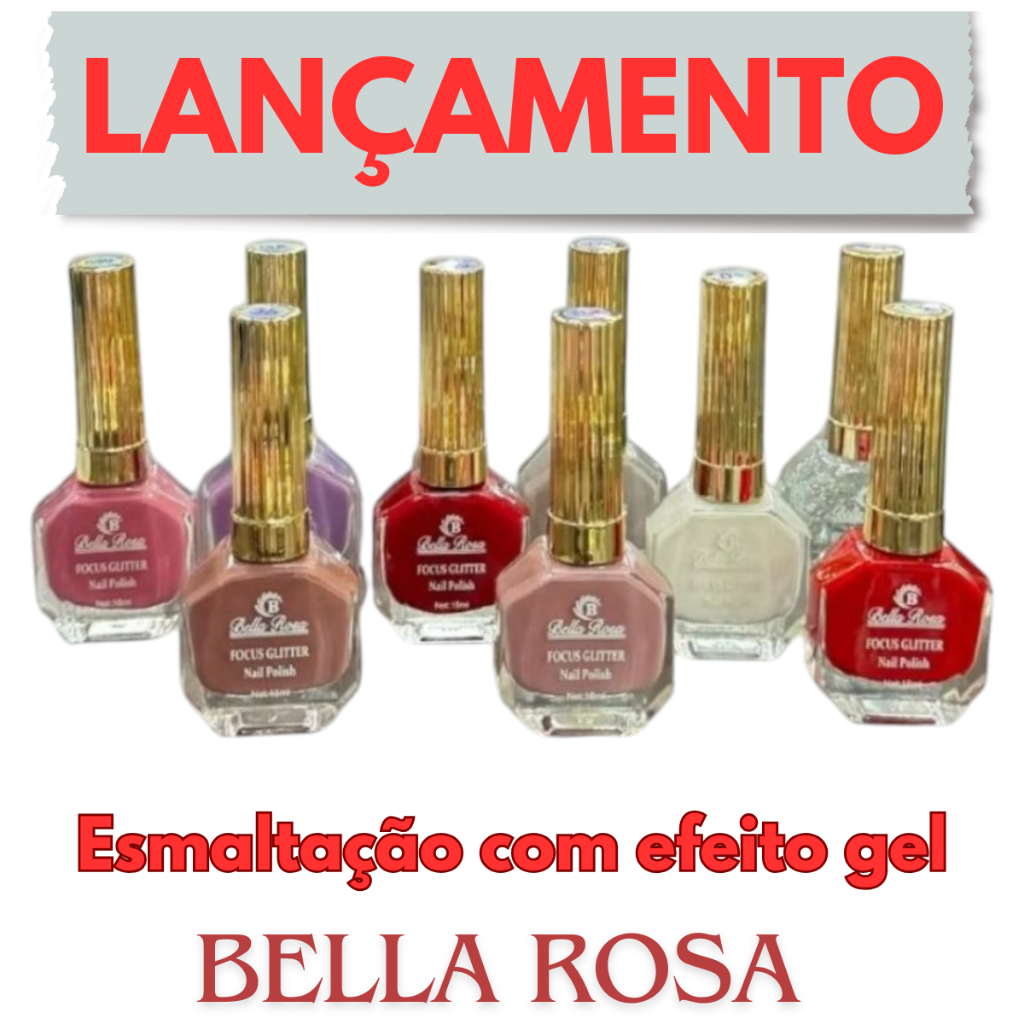 Kit 10 Esmaltes Comum Seca Sem Cabine Lançamento Bella Rosa Efeito Gel ...