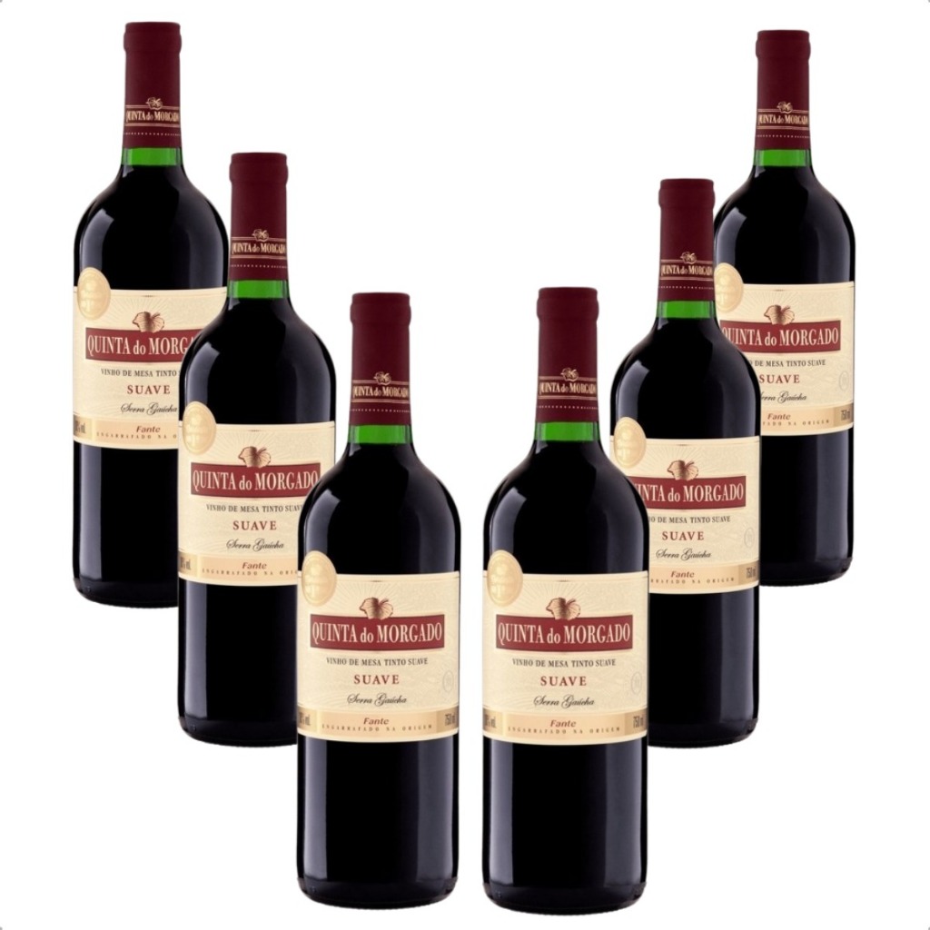 Pack Vinho Brasileiro Quinta Do Morgado Tinto Suave Kit Caixa 06 ...