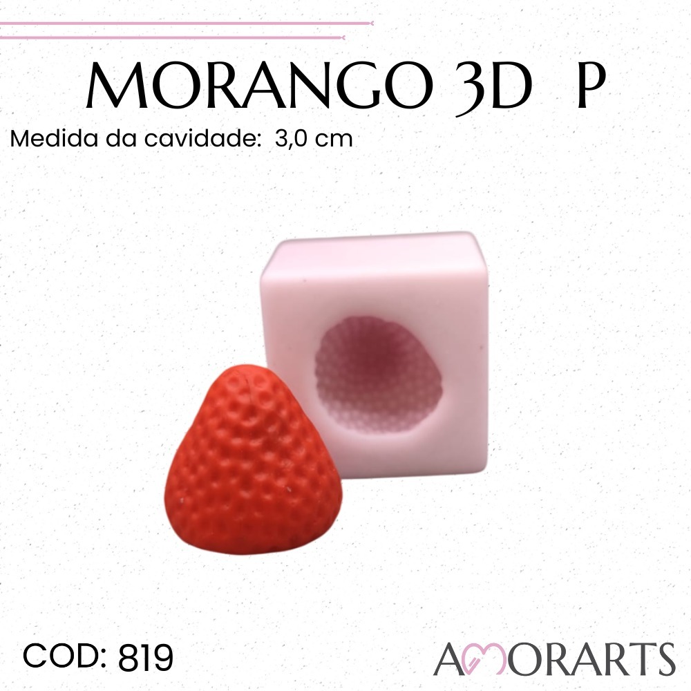 Molde de silicone Morango 3D P--CÓD 819 | Shopee Brasil