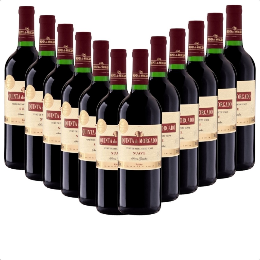 Pack Vinho Quinta Do Morgado Tinto Suave Kit 12 Unidades Caixa ...