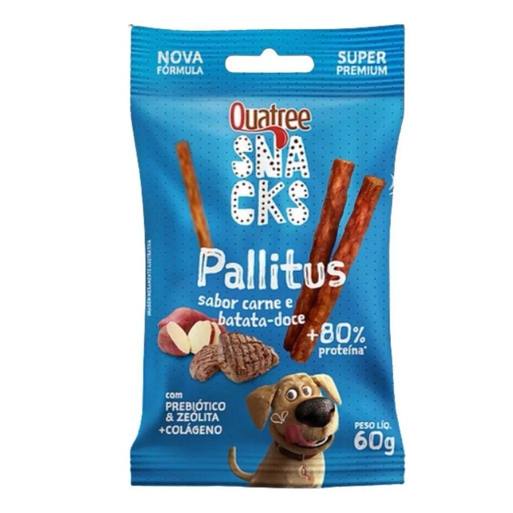 Petisco Quatree Snacks Pallitus Sabor Carne/Batata Doce 60g | Shopee Brasil