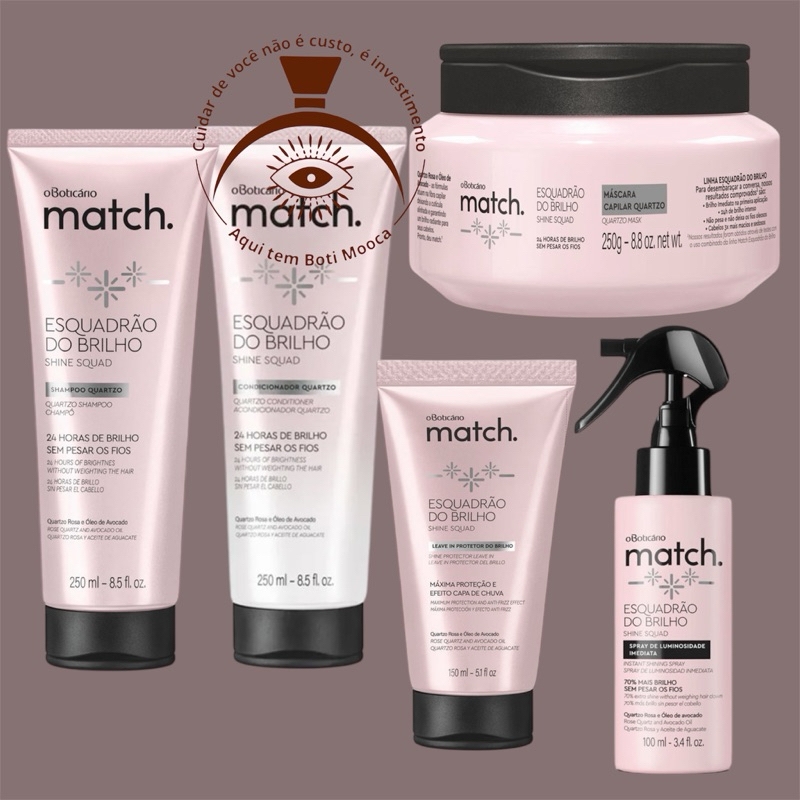Match Esquadrão do Brilho Luminosidade - shampoo, máscara ...