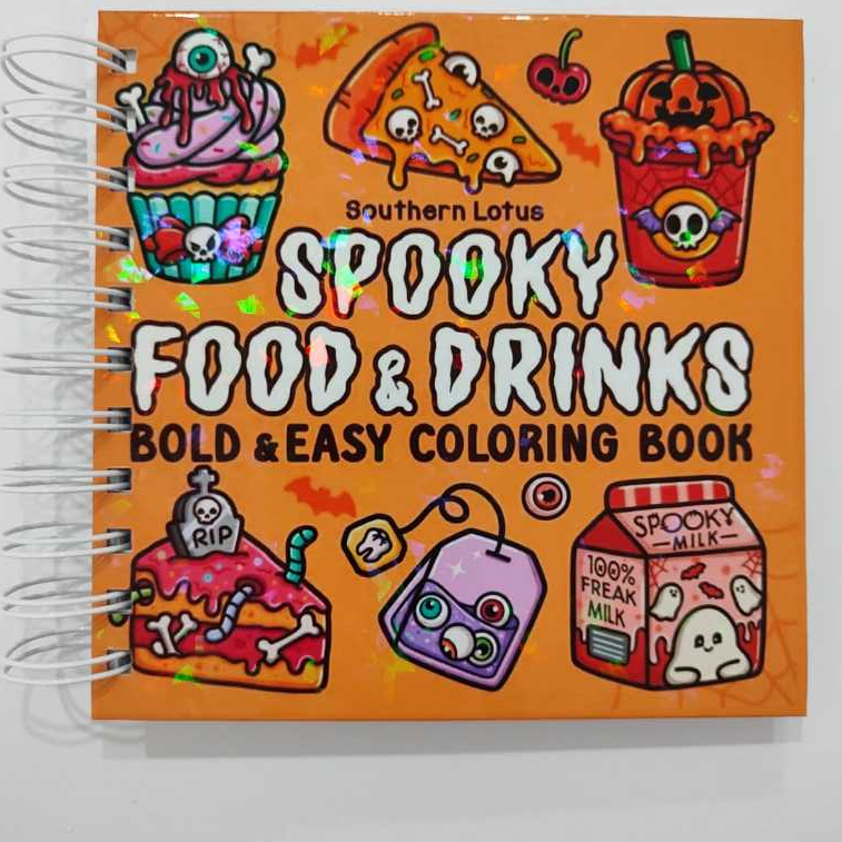 Livro de colorir Spooky Food & Drinks 40 folhas 180 gramas | Shopee Brasil