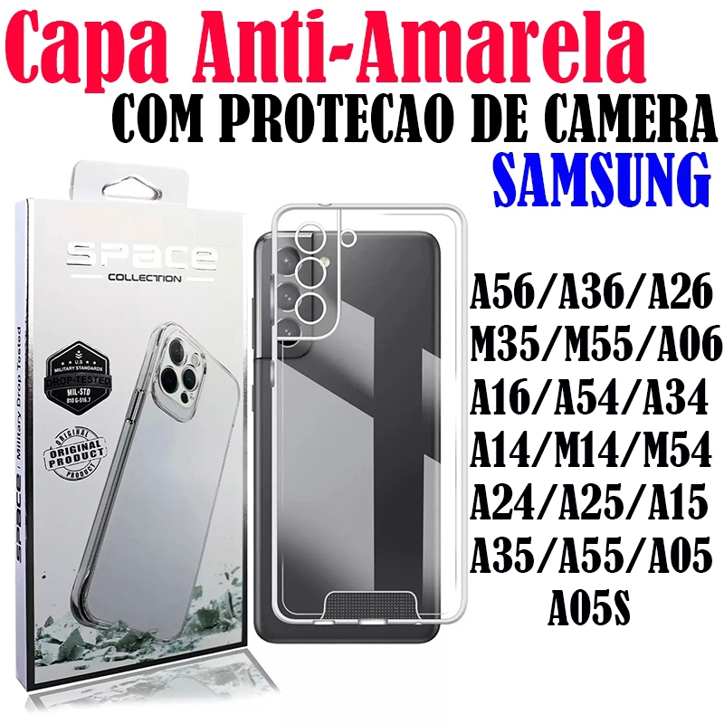 Capinha Acrilico Transparente Samsung A56/A36/A26/M35/M55/A06/A16/A54/A34/A14/M14/M54/A24/A25 ...