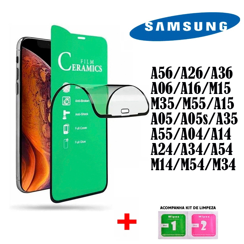Pelicula 3D Cerâmica Samsung A56/A26/A36/A06/A16/M15/M35/M55/A15/A05/A05s/A35/A55/A04/A14/A24 ...