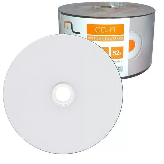 50 Cd-r Multilaser Printable Branco Imprimível Midia Virgem | Shopee Brasil
