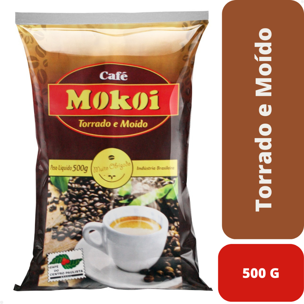 Café Mokoi 500g - Torrado e Moído 100% Arábica Torra Média Kit 1, 2 ou ...