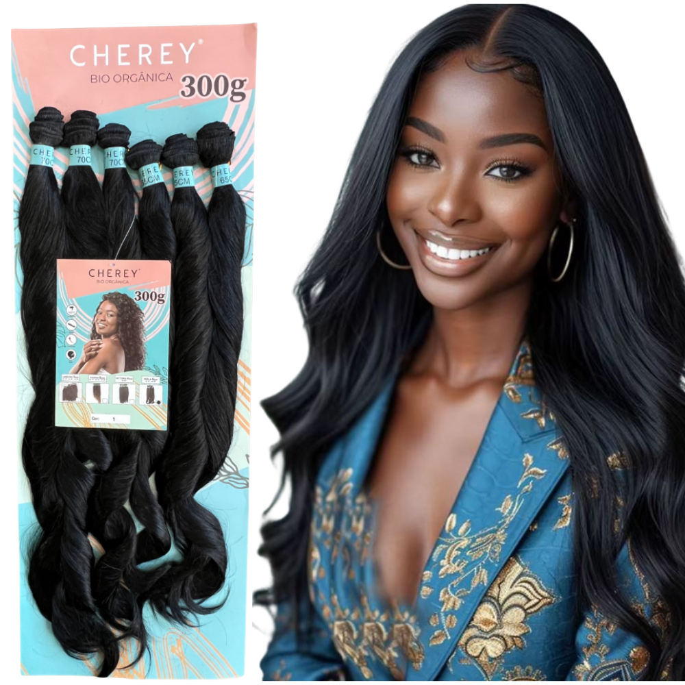Cabelo Bio Orgânico Cherey Liso Ondulado 70cm Perla 300g | Shopee Brasil
