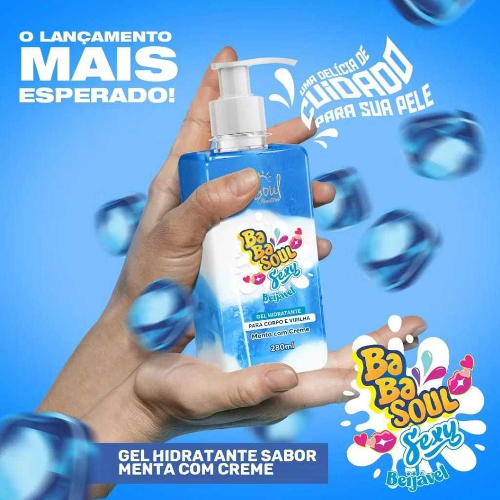 Gel Hidratante Sexy Babasoul Beijavel Corpo e Virilha Menta Com Creme ...