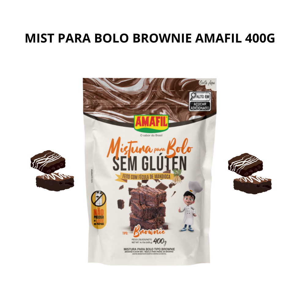 Mistura Para Bolo Brownie Sem Glúten Amafil 400g | Shopee Brasil