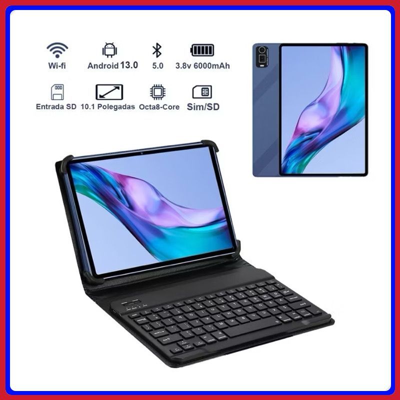 Tablet Com Teclado 10,1 polegadas + Capa Entrada para Chip sistema ...