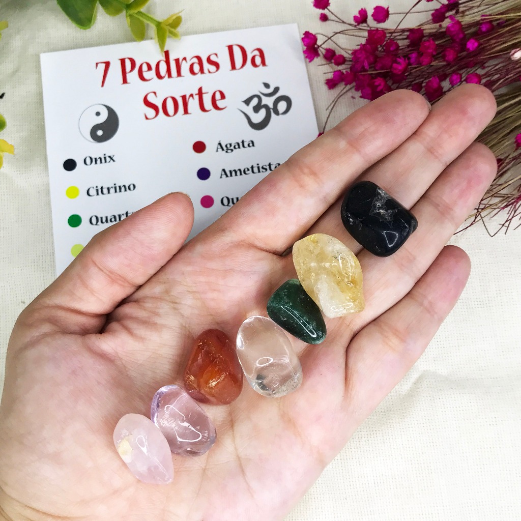 Kit 7 Pedras da Sorte (Pedras Roladas) | Shopee Brasil