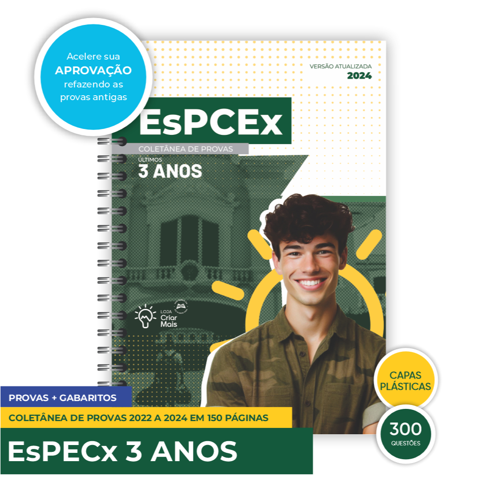 Apostila de provas da EsPCEx - 2022 a 2024 - Provas + Gabaritos ...