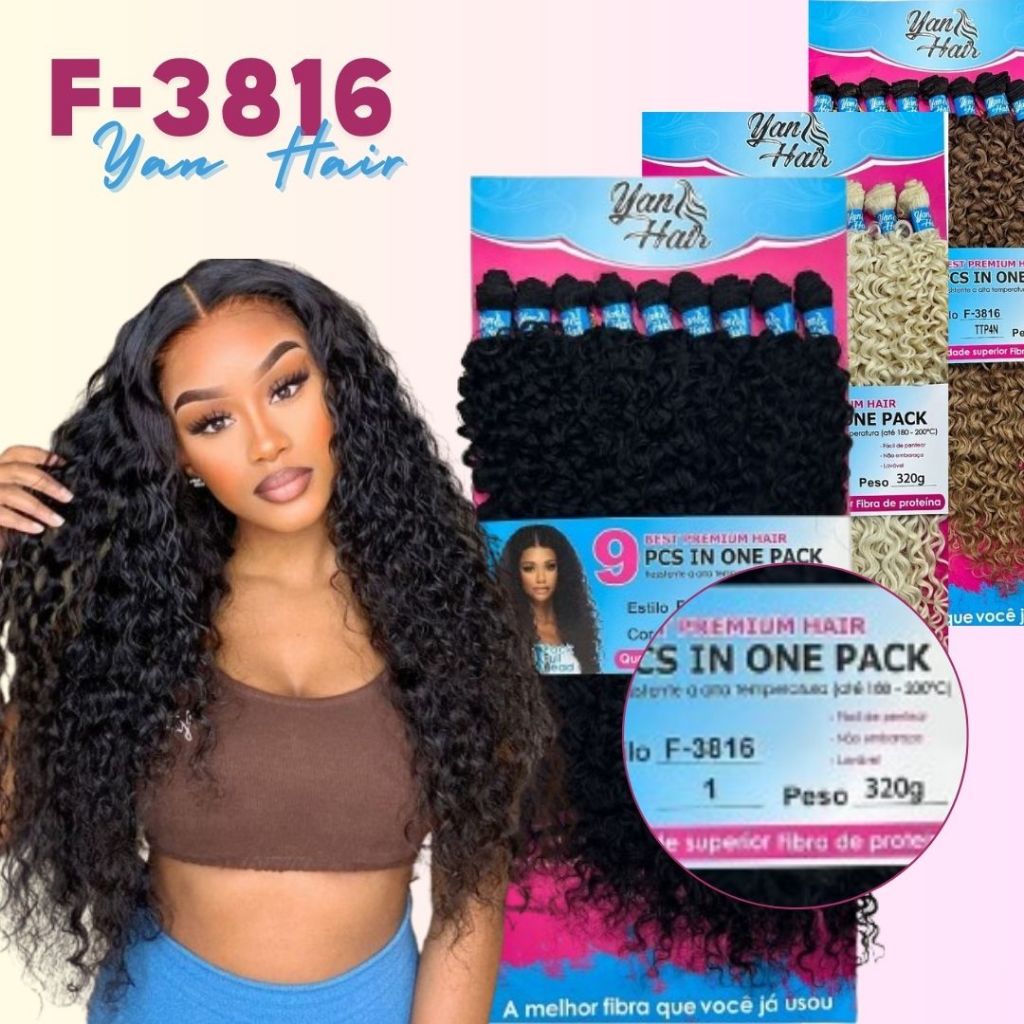 Yan Hair Cabelo Cacheado 80cm 320g Fibra de Proteína 9 Telas | Shopee ...
