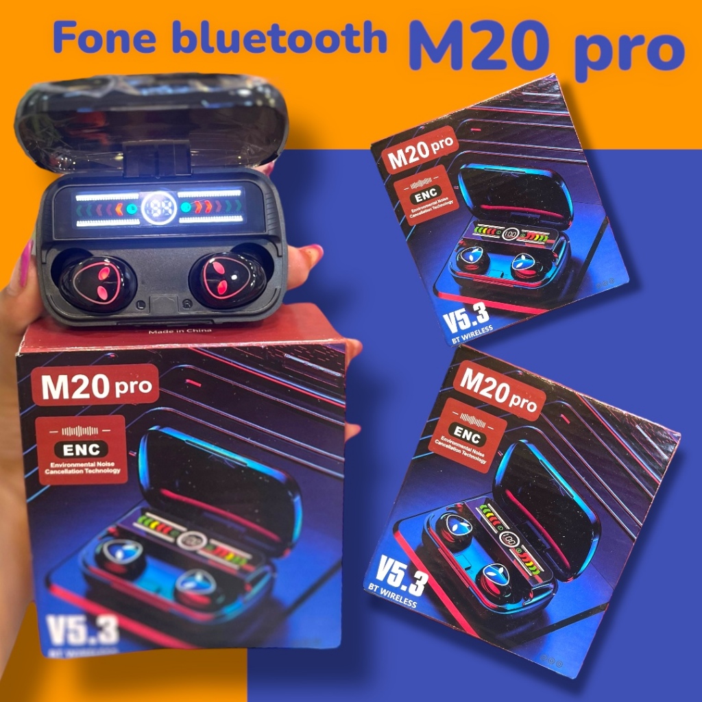 Fone De Ouvido Bluetooth M10/M20-PRO/M30 Sem Fio Intra Auricular Tws | Shopee Brasil