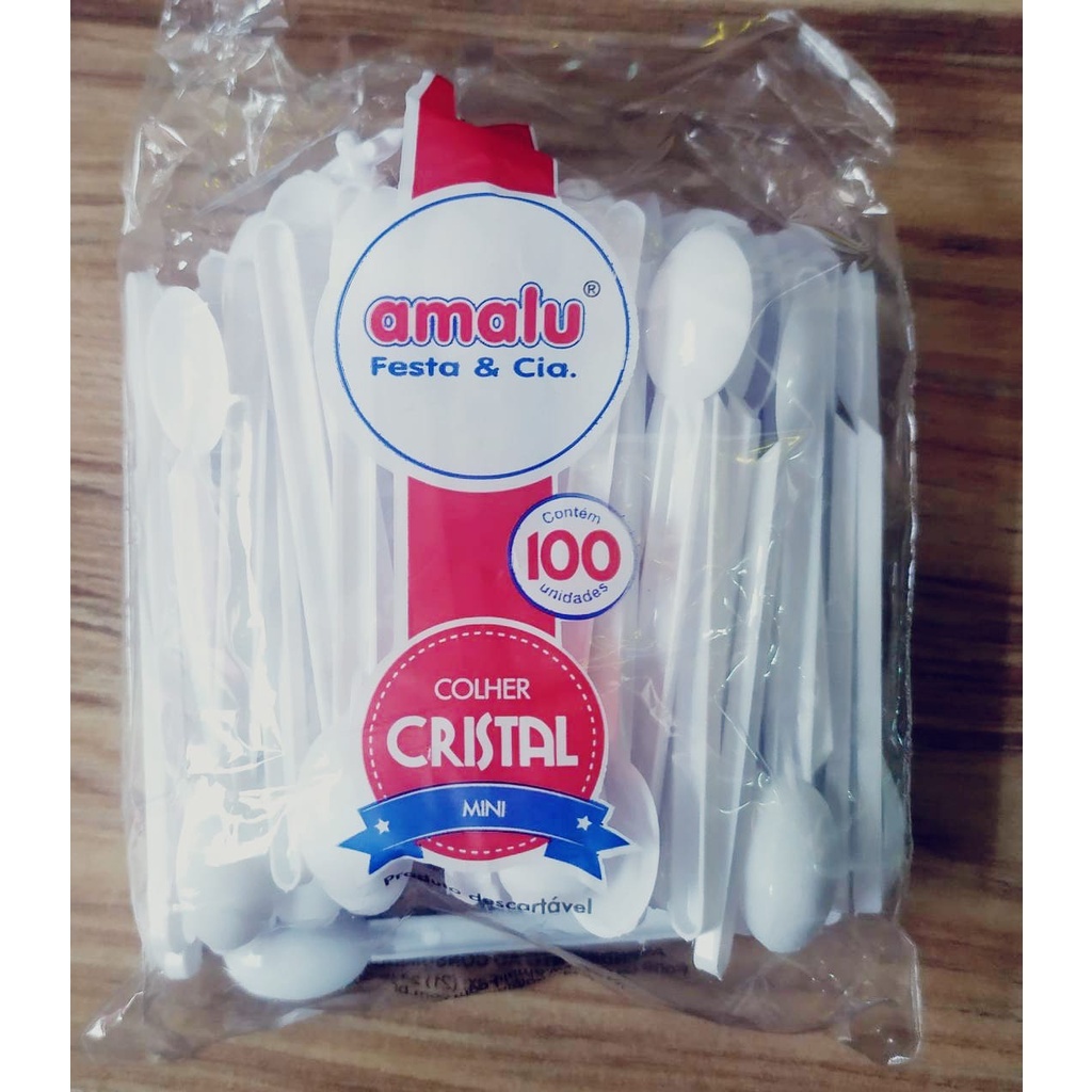 MINI COLHER BRANCA C/ 100 UNID AMALU | Shopee Brasil