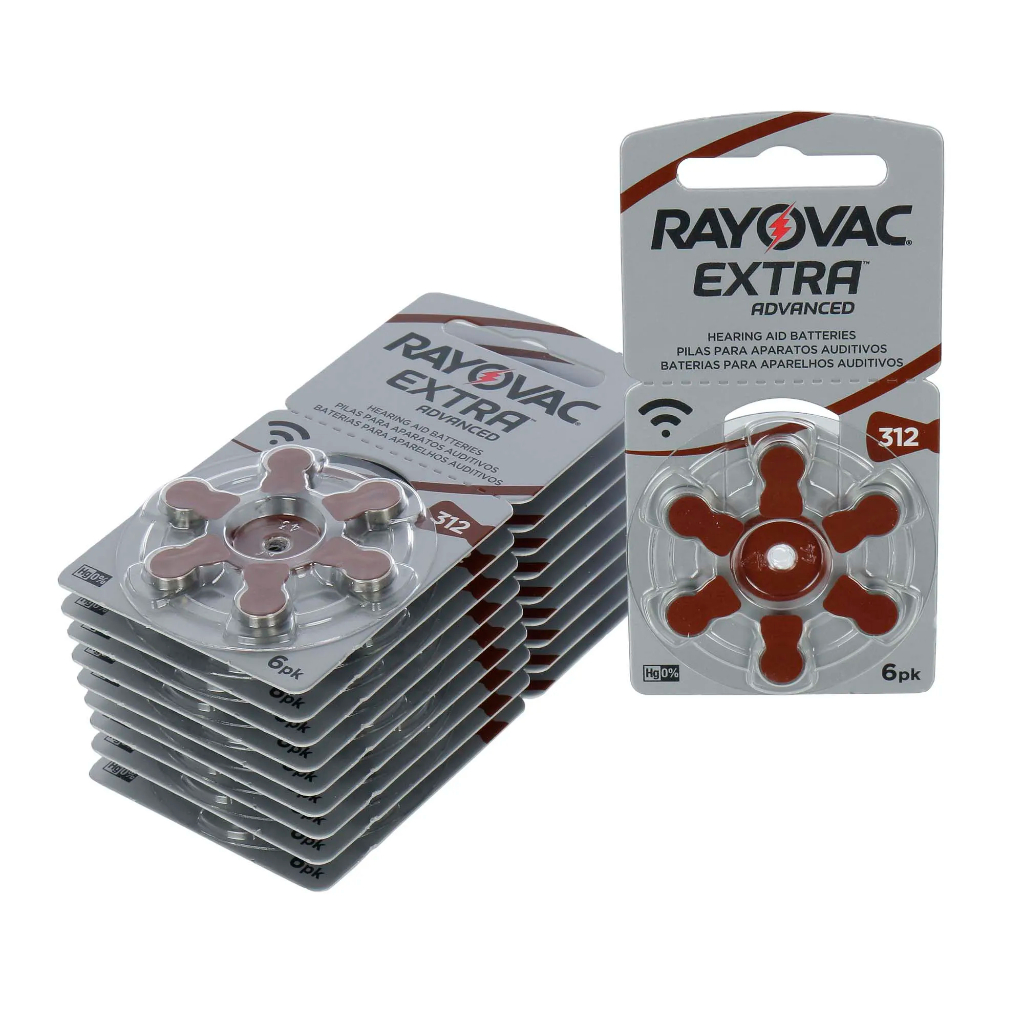 Rayovac Auditiva Tamanho 312 marrom 60 Unid. 1 cx = 10 Cartelas ...