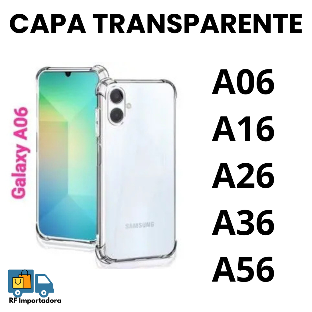 Capa Transparente TPU Anti Shock Para Samsung A06 A16 A26 A36 A56 | Shopee Brasil