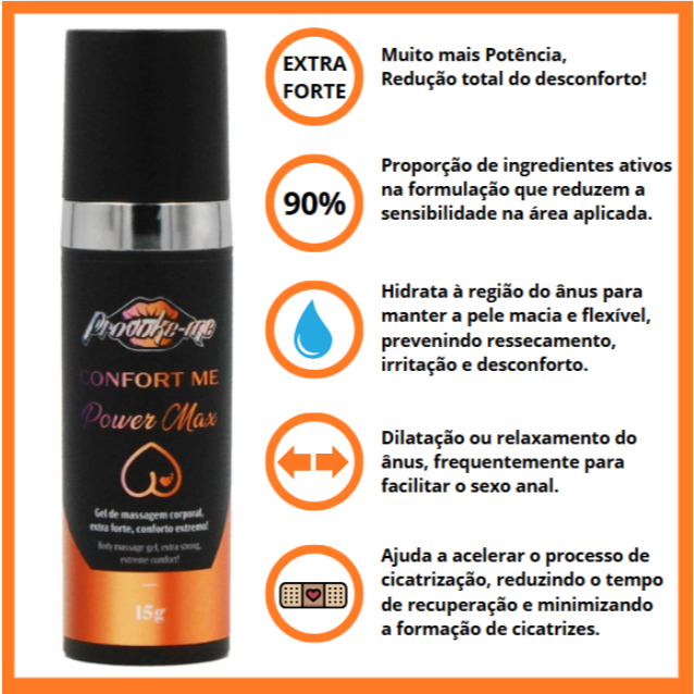 CONFORT ME POWER MAX GEL LUBRIFICANTE ANAL 15G PROVOKE-ME | Shopee Brasil