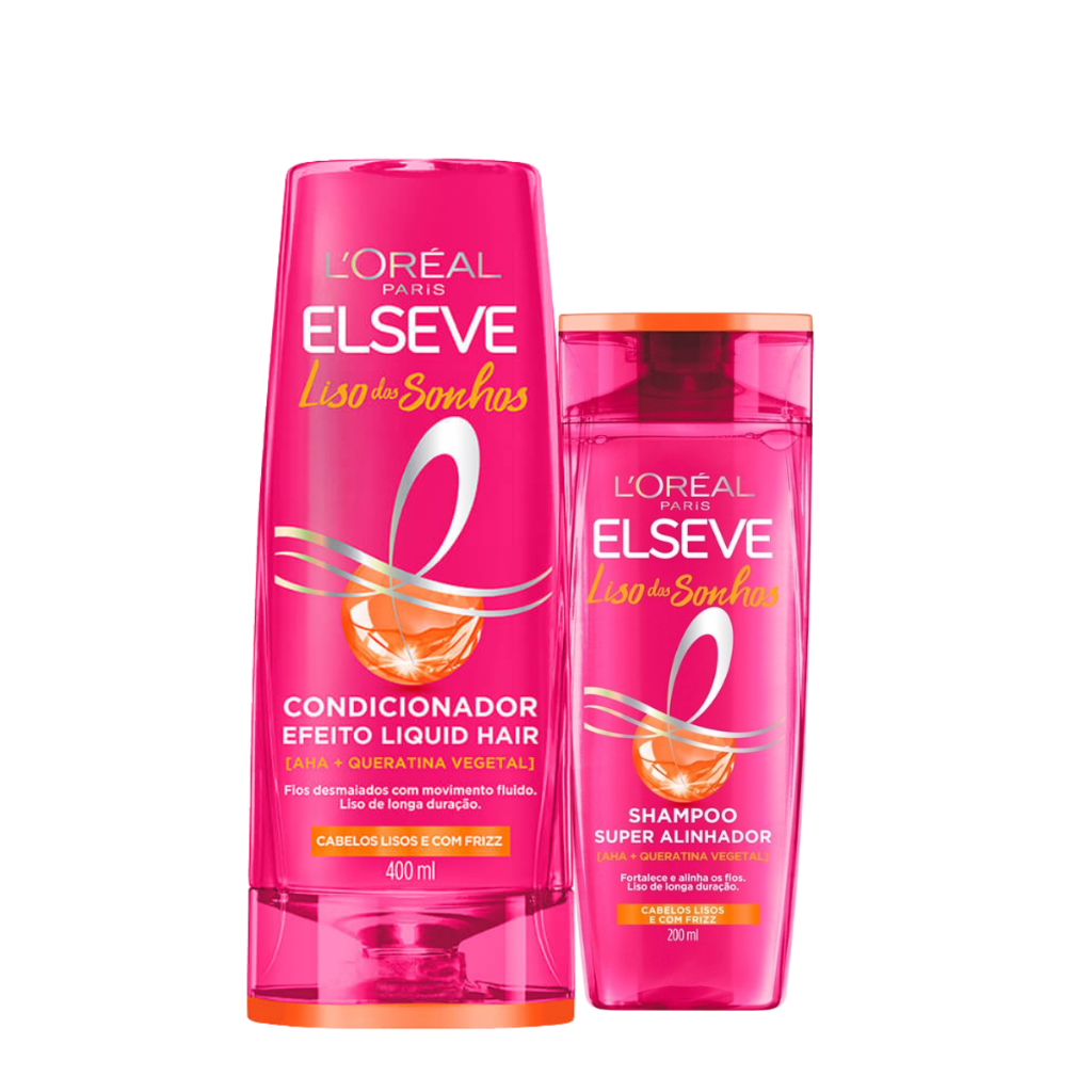 KIT Elseve Liso dos Sonhos Condicionador Efeito Liquida Hair 400ml ...