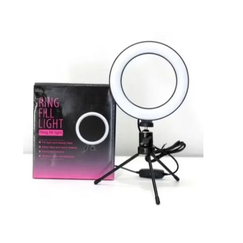 Ring Light Led Mesa Iluminador Pequena Tripé 6 Polegadas para ...