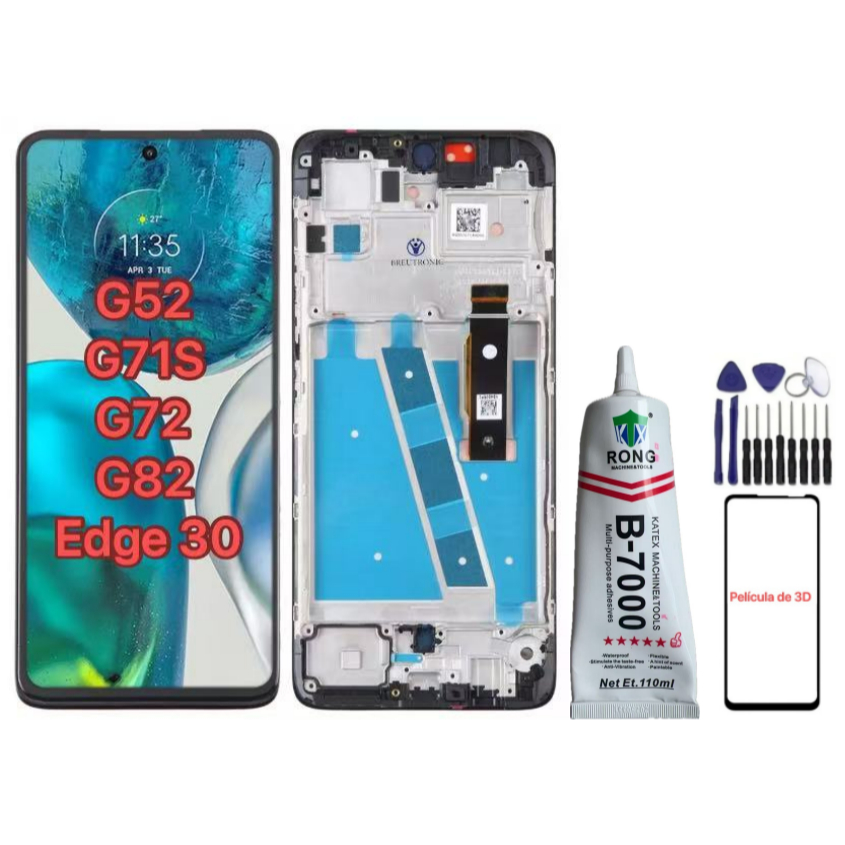 Tela Touch Display Lcd Moto G52/G71S/G72/G82/Edge 30 Compatível XT2221-1 XT2225-1 Incell / Oled ...